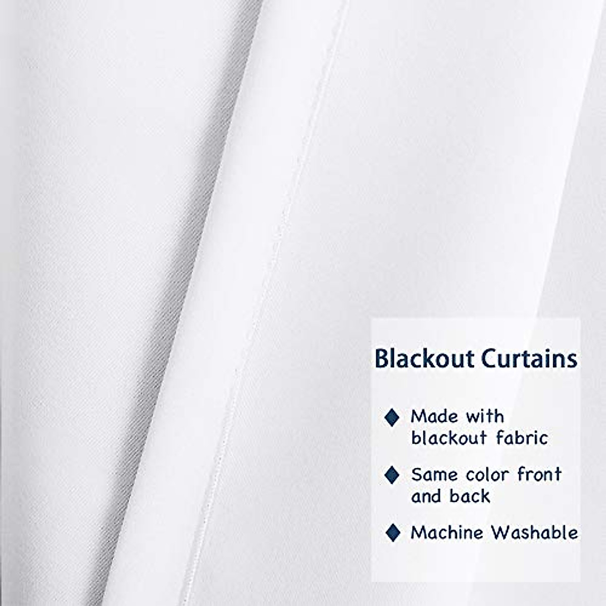 Room Darkening Curtain Panels Pure White Curtains Window Treatment Energy Saving Thermal Insulated Solid Grommet Room Darkening Drapes for Bedroom/Nursery, Pure White, 2 Panels, 52 in x 84 in (W x L)