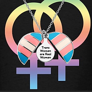 CENWA Transgender Pride Gift Trans Pride Jewelry Trans Women Are Real Women Open Locket Necklace (Trans Women N)