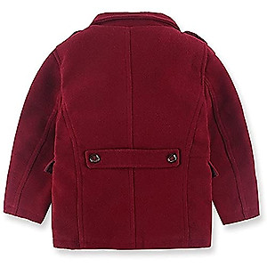 LJYH Children Classic Winter Wool Blend Pea Coats Grils’Double Button Warm Trench Dress Jackets 7/8years