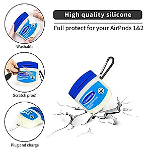 6in1 Cool Airpod 2/1 Case for Airpods, 3D Cute Kawaii Character Design Fashion Funny Silicone Shockproof Skin Protective Cover with Keychain Accessories for Kids Boys Girls Woman Teens