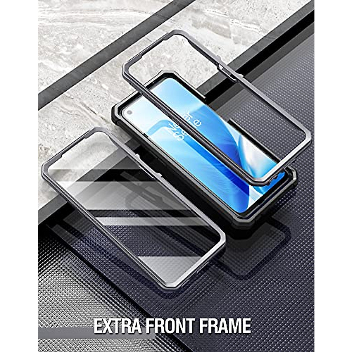 Poetic Guardian Series Case Designed for OnePlus Nord N200 5G, Full-Body Hybrid Shockproof Bumper Cover with Built-in Screen Protector, Black