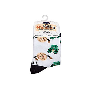 Rite Lite Passover Kids Crew Socks, Frogs and Matzah Balls Design