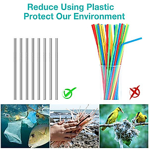 Kiemeu Short Metal Straws For Kids, Small Straws For Cocktails, Reusable Cocktail Straws For Drinks 5.5 Inch