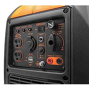 WEN 56203i Super Quiet 2000-Watt Portable Inverter Generator w/Fuel Shut Off, CARB Compliant, Ultra Lightweight, Black/Orange
