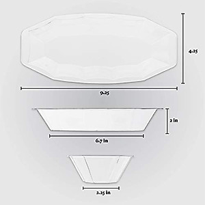 Plasticpro Disposable Hard Plastic Oblong Serving Boat 15 oz for Dips, Sauces, Snacks, Candy, Nosh,Birthday Party, Banana Split, or Salad Bowl Pack of 12 Clear