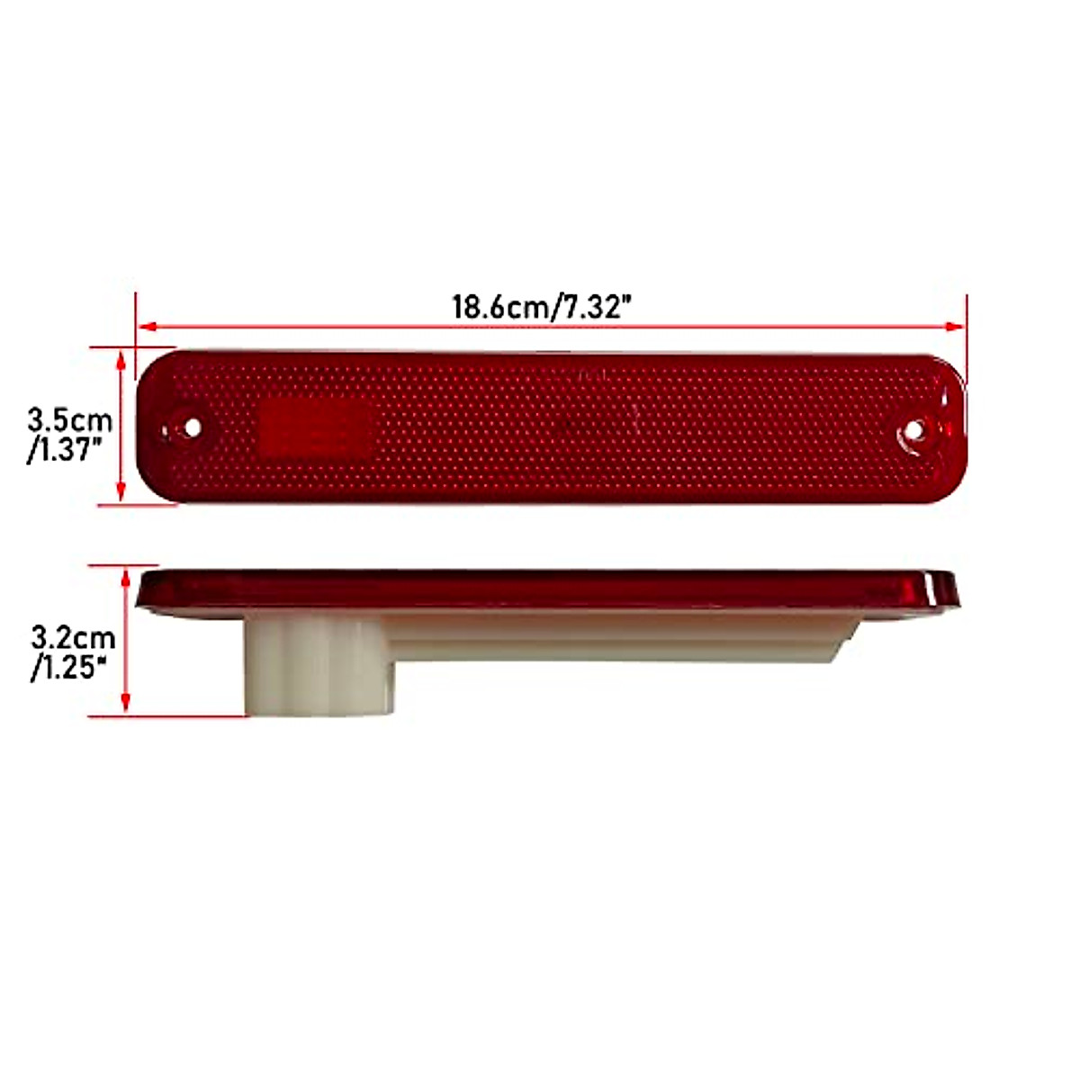 KYYET Rear Red Lens Side Marker Light Housing Fits for Ford F Series Truck 1973-1979/ Bronco 1978-1979/ E-Series Econoline 1975-1991
