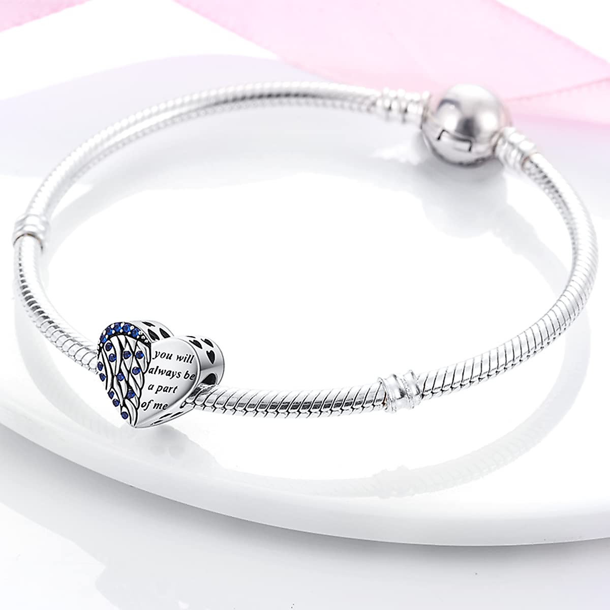 Parmuz 925 Sterling Silver Charm for Bracelet Necklace Dangle Love Mom Ocean travel Butterfly Party Birthday Charm Beads Pendants DIY Jewelry Gift for Women