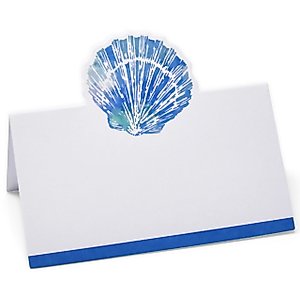 Gift Boutique 100 Pack Sea Shell Place Cards Beach Wedding Seating Name Table Setting Folded Tent Cards for Sea Shells Ocean Pool Baby Shower Dinner Spring Weddings Tables Party Decor 2 x 3.5 Inches