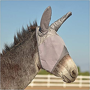 Cashel Crusader Mule Fly Mask with Ears, Grey, Mule Horse