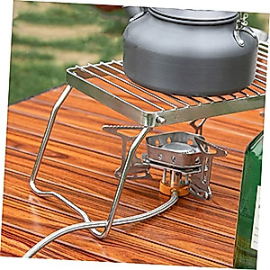 BESPORTBLE Burner Support Portable Camping Grill Grilling Sets for Outdoor Grill Griddle for Gas Grill Over Fire Cooking Grate Charcoal Grill Grate Bbq Grill Grate Outdoor Supply Stove Silver