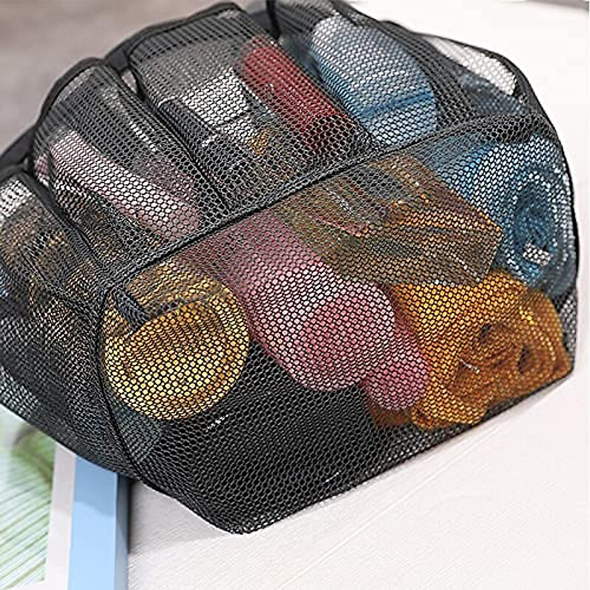 Mesh Shower Caddy Basket for College Dorm Room Essentials, Hanging Portable Tote Bag Toiletry for Bathroom Accessories