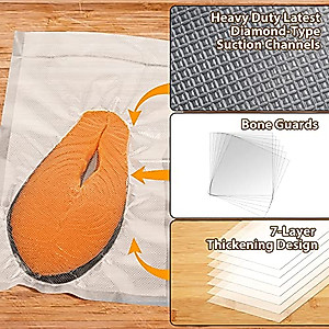 100 Quart Vacuum Sealer Bags, Pre-cut Food Vacuum Seal Bags, Heavy Duty BPA Free Seal a Meal Bags Commercial Grade Food Sealer Bags for Vac Storage Sous Vide Meal Prep