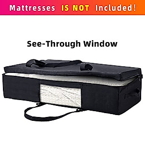 RISURRY 61 x 28 x 18 inches Tri Folding Mattress Storage Bag Compatible with Millard Trifold Mattress, Carrying Case for Tri-Fold Memory Foam Mattress Fit Queen Size Mattress (Bag Only), Black