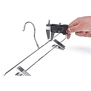 Quality Pant Hangers - 10-Pack Pant & Skirt Hanger Set - Chrome Pant Hangers with Clips - 360-Degree Metal Swivel Hook Hangers for Clothes, Pants - Durable, Anti-Rust Jean, Slack & Trouser Hangers