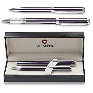Sheaffer Intensity Violet/Chrome Medium Fountain and Ballpoint Pen Set 9232