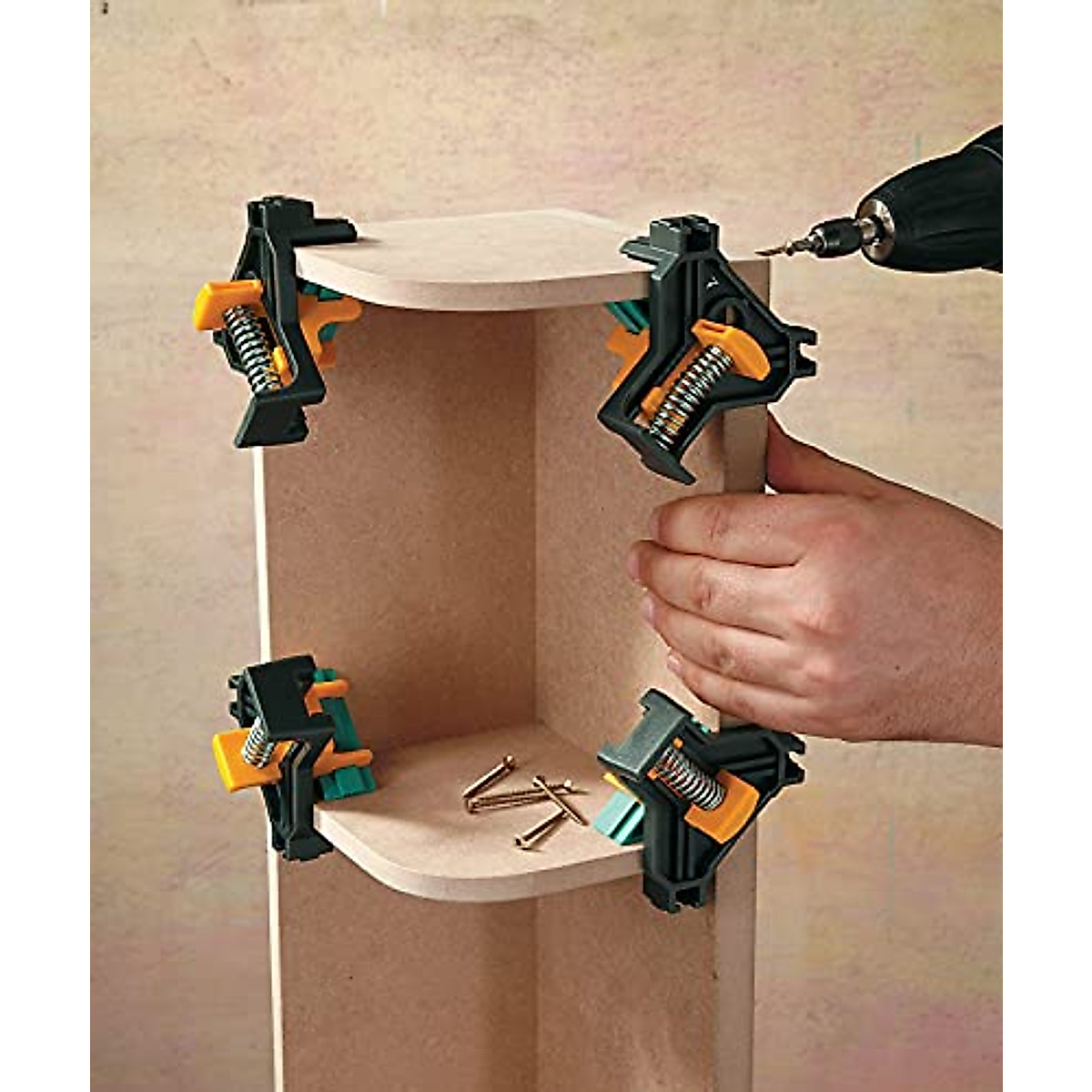 wolfcraft 3051404 3/8-inch to 1-inch (10 mm to 25 mm) Corner Clamp, 2-Pack