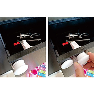 Baby Proofing Magnetic Cabinet Locks Child Proof Extra Magnet (5 Pack) Universal Replacement Keys for Magnetic Locking System - Baby Safety Latch for Drawers and Cabinet - 5 Key Holders Included