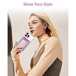 2-in-1 Magnetic Wallet, Up-grade with iPhone Wallet and Adjustable Stand, Open ID Window, Magnetic Wallet for iPhone 14 Pro Max/14 Pro/14/14 Plus/13/12 Series, 9 Cards Holder, Vegan Leather, Pink