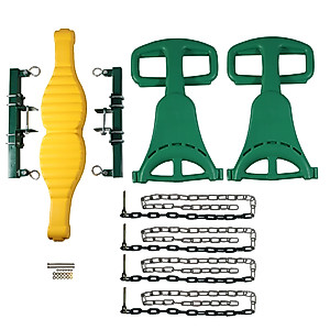 Safe Kidz Glider Swing Set: Complete Kit Combines Back-to-Back Double Swing, Adjustable 18-Inch Swing Set Brackets & Plastic-Coated Steel Swing Chains, Includes Hardware & Full Instructions