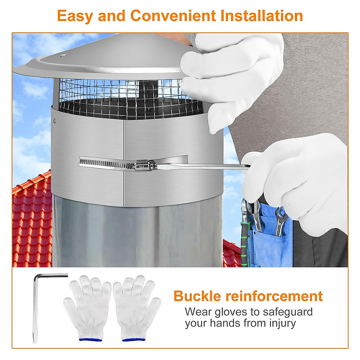 Chimney Cap 8 Inch Chimney Cap Round Stainless Steel Chimney Cover Chimney Rain Caps with Screen Chimney Caps for Outside One Top Chimney Cap 8 Inch