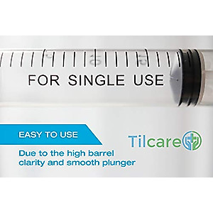 10ml Oral Dispenser Syringe with Cover 100 Pack by Tilcare - Sterile Plastic Medicine Droppers for Children, Pets & Adults – Latex-Free Medication Syringe - Syringes for Glue and Epoxy