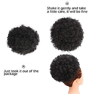 AISI QUEENS Extra Large Afro Puff Drawstring Ponytail for Women,Big Black Afro Kinky Curly Hair Bun Synthetic Hairpieces Clip in Hair Extensions for Black Women Girls (Extra Large,1B#)