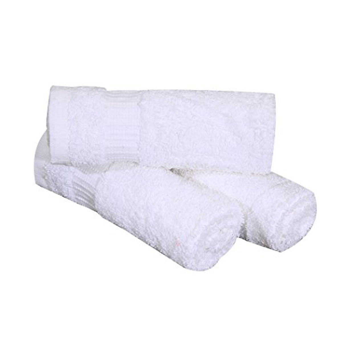 GOLD TEXTILES Premium Washcloths Towel Set (12 Pack, White, 12x12 Inches) Multi-Purpose Soft, Machine Washable Sports & Workout Towels (White, 12 Washcloths)