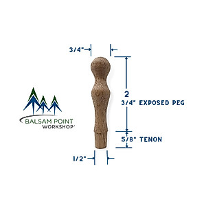 Oak 3-3/8 Inch Mug Hooks Unfinished Smooth Sanded Pegs (10-Pack) - Balsam Point Workshop