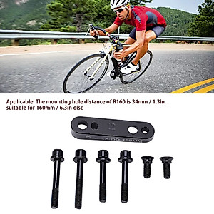 Tefola Disc Brake Mount Adapter, Mountain Bike Disc Brake Caliper Mount Adapter Ultralight Flat Disc Brake Mount Adapter for Road Bike (Black, Back 160MM)