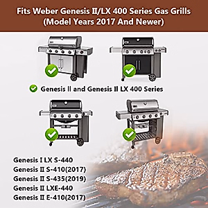 Uniflasy 66033 Stainless Steel Flavorizer Bars for Genesis II/LX 400, Genesis II E410, E435, S435 (2017 and Newer) Series Gas Grills 17 inch Heat Plates Flavor Bar for Weber 66796 66797