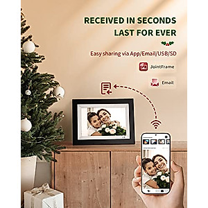 Digital Picture Frame, MOOLINK 10.1 Inch WiFi Digital Photo Frame with Touch Screen, HD Display, 16GB Storage, Smart Electronic Picture Frame Shares Photos via Email, App, USB Drive, SD Card