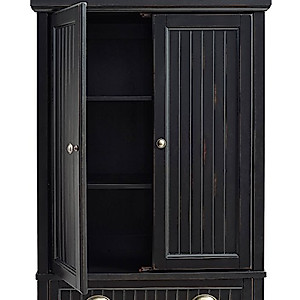 Crosley Furniture Seaside Kitchen Pantry Cabinet - Distressed Black
