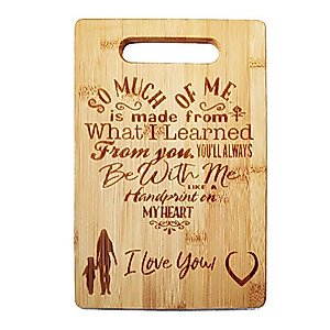 Mothers Present ~ Special Love Heart Poem Bamboo Cutting Board Mom Present Mother Day Mom Birthday Holiday Engraved Side For Decor Display or Hanging Reverse Side For Usage (10.6 x 7 Rectangle)