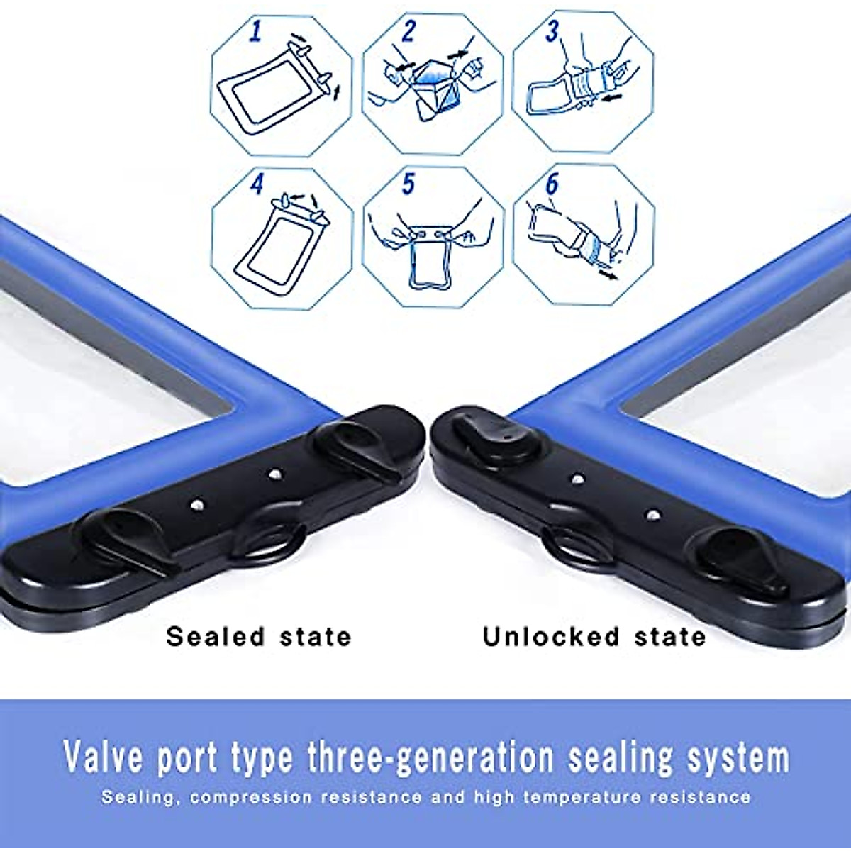 Universal Waterproof Phone Pouch,Floatable Waterproof Phone Pouch Compatible for iPhone 13 12 11 Pro Max XS Max XR X 8 7 Samsung Galaxy s10/s9 Up to 7.0", IPX8 Cell Phone Dry Bag -2 Pack Black+Blue