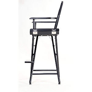Filmcraft Professional Grade Tall Director's Chair (30", Black Finish, Black Canvas)