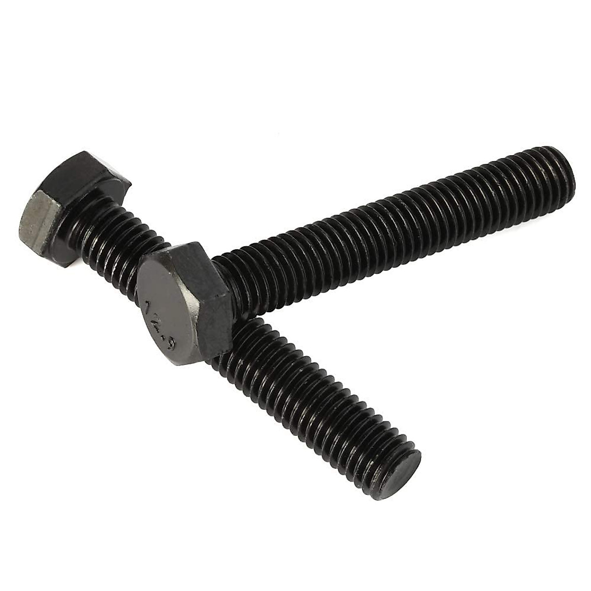 M8 x 60mm Hex Head Screw Bolts, Fully Threaded, Alloy Steel Grade 12.9, Black Oxide Finish, Quantity 10