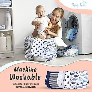 Liphontcta Organic Burp Cloths for Baby Boys - 5-Pack Ultra Absorbent Burping Cloth, Burp Clothes, Newborn Towel - Milk Spit Up Rags - Burpy Bib for Unisex, Boy, Girl - Burp Cloths Set