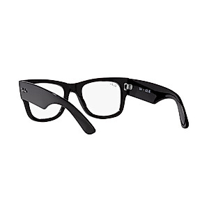 Ray-Ban RX0840V Mega Wayfarer Square Prescription Eyewear Frames, Black/Demo Lens, 51 mm