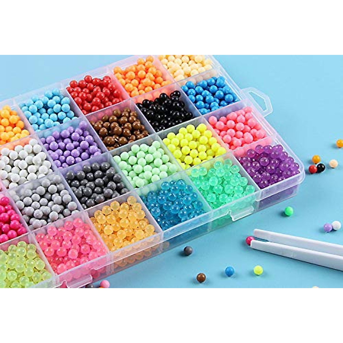 Funcool Beads Toy Fusible Beads Refill, 24 Colors Water Spray Beads Set Compatible with Beados Art Crafts Toys for Kids Over 3000 Classic and Jewel Beads