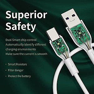 COBOSSIN USB C Cable, 1.6ft Type C Charger Premium TPE USB Cable, USB A to Type C Charging Cable Fast Charge,White