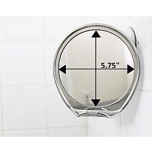 JiBen Fogless Shower Mirror with Power Locking Suction Cup, Built-in Razor Hook and 360 Degree Rotating Adjustable Arm, Personal Fog Free Bathroom Shaving Mirror (Chrome)