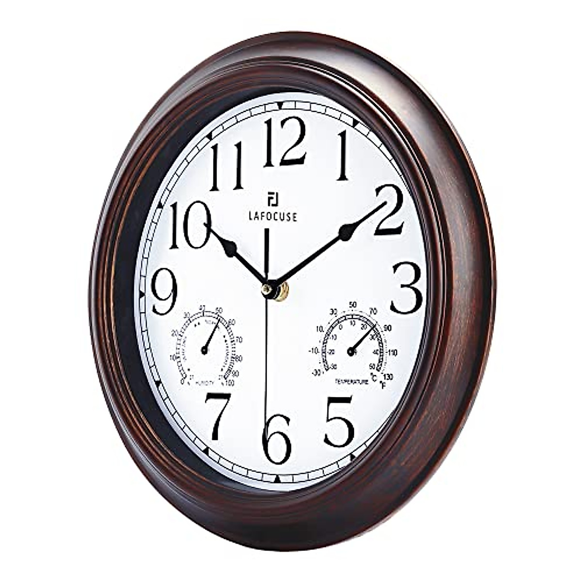 Lafocuse Vintage Wall Clock with Thermometer and Hygrometer Combo Silent Non Ticking Battery Operated Quartz Clocks Kitchen for Porch Garage Kitchen