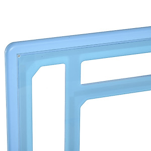 Soozier Poolside Basketball Hoop Stand, 36.5"-48.5" Height Adjustable Portable Hoop System w/Clear Backboard & Fillable Base for Whole Family, Blue, White