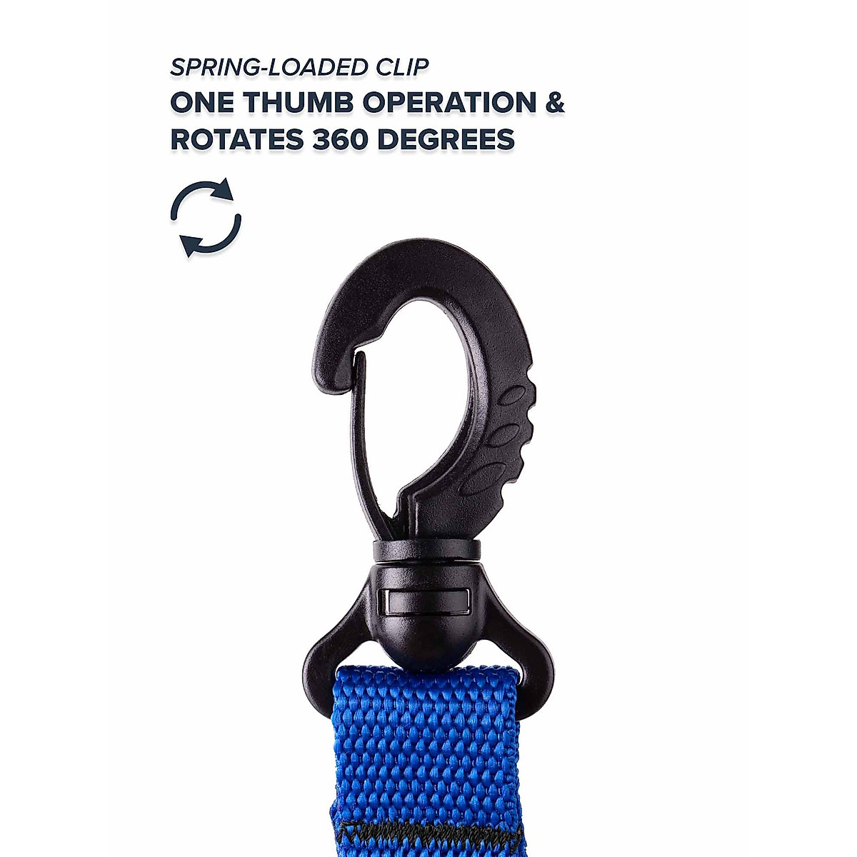 Rogue Endeavor Large, Heavy Duty Stainless Steel Game Clip Fish Stringer System + Stainless Core Coiled Lanyard. Designed for Kayak Fishing & Spearfishing. All Fish Species (Heavy Duty - Blue)