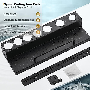 Holder Storage Stand Rack Wall Mount for Airwrap Curling Iron Accessories,Bathroom Organizer Holder for Airwrap,No Drilling Installation (Classic Black) for Halloween