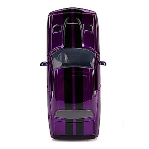 2015 Challenger SRT Hellcat Purple with Black Stripes Big Time Muscle 1/24 Diecast Model Car by Jada 31063