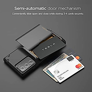 VRS DESIGN Damda Glide Pro for Galaxy Note 20 Ultra, with [4 Cards] [Semi Auto] Premium Sturdy Credit Card Slot Wallet for Samsung Galaxy Note 20 Ultra 5G Case 6.9 inch(2020) Black