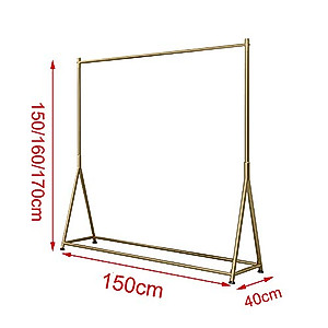 Floorstanding Fashion Garment Rail,Iron Hanging Carboot Display Rail,Modern Durable/Golden / 150×160×40cm