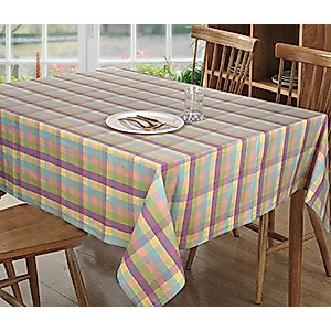 Urban Villa Easter Tablecloth Buffalo Check Table Cloth Tabletop Cover Kitchen Dining Tablecloth 100% Cotton Great Parties Wedding Holiday Dinner Easter Rectangle 60X102 Inches 8-10 Seats Table Cloth