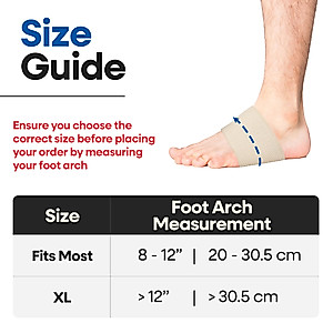 Arch Supports for Plantar Fasciitis Relief | Compression Sleeve Foot Brace For Heel Pain, Bone Spurs, Flat Feet, High Arches | Copper Infused Arch Support Bands for Women & Men Over Socks Fit Most